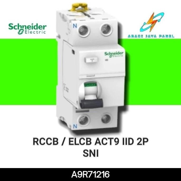 Jual Rccb Elcb Schneider Acti9 Iid A9R71216 16A 30Ma 2P Type Ac 2Phase ...