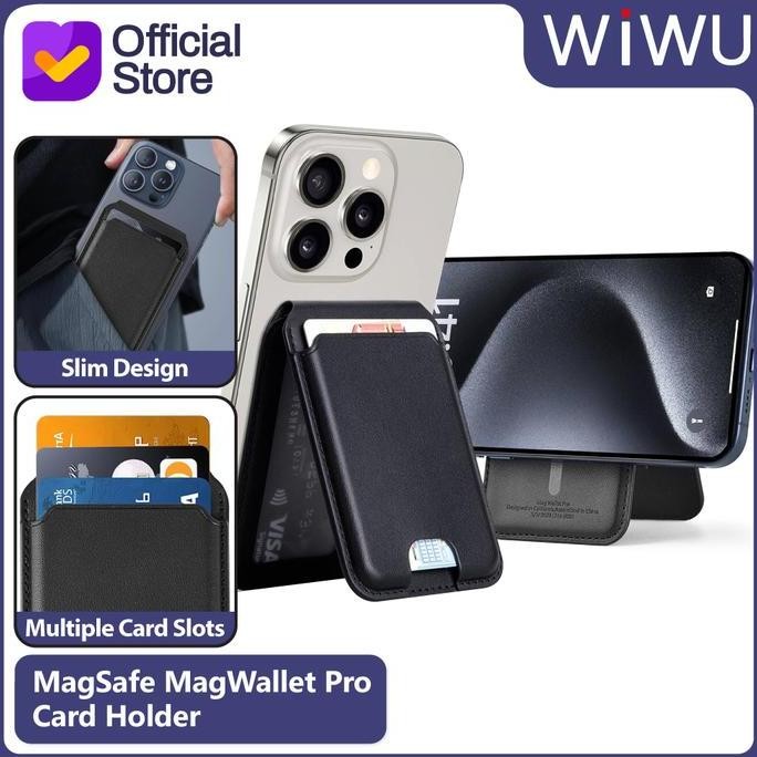 Jual MagSafe Wallet WiWU Mag Wallet Pro Card Holder and Stand RFID Anti ...