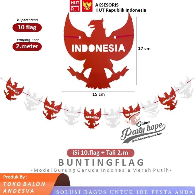 Jual Viral Bunting Flag Garuda / Banner Ornamen Garuda Hut Ri Indonesia ...