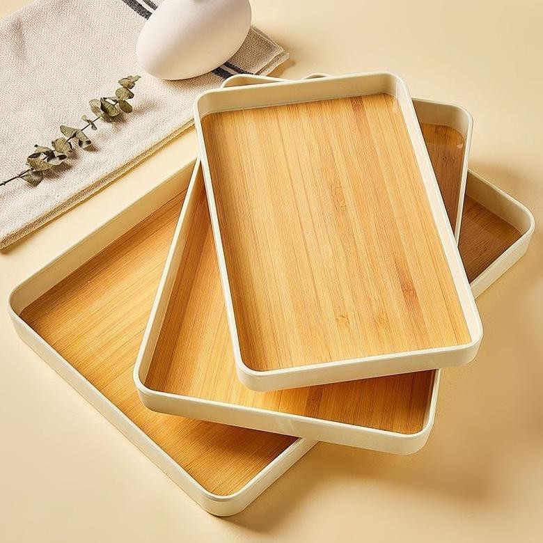 Jual Bisa Cod Baki Penyimpanan Persegi Panjang Kayu Imitasi, Baki Dapur ...