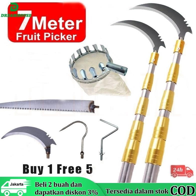 Jual Trend - 7M/6M 5in1 Tongkat Panjang Untuk Petik Buah metal fruit ...