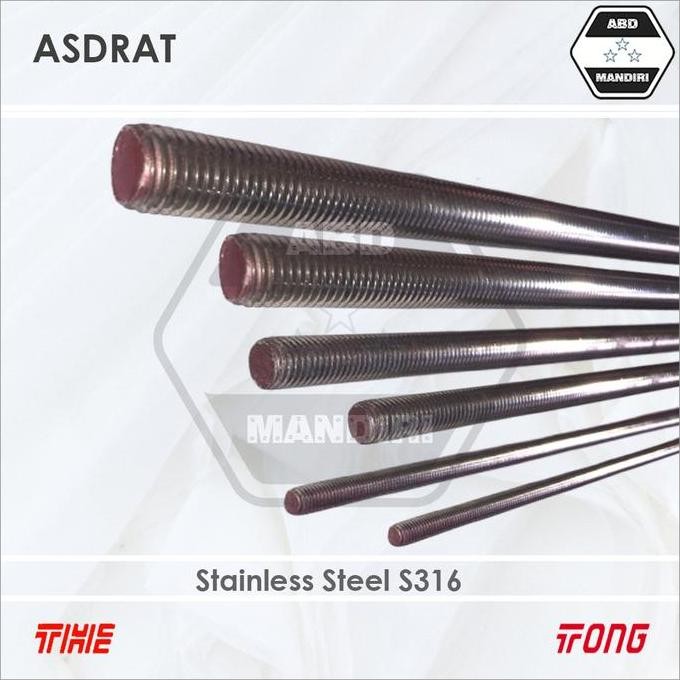 Jual Ss316 Asdrat Long Drat M8 X 1M ( Sus316 A4-70 Stainless Thread Rod ...