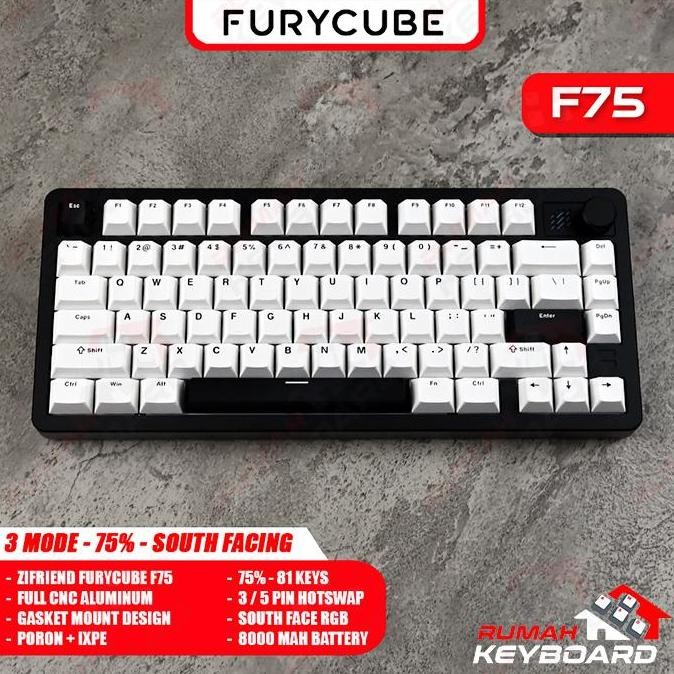 Jual Mechanical Keyboard - Zifriend Furycube F75 - 3 Mode - Rgb - 75% ...