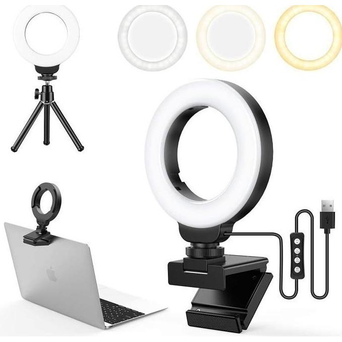 Jual Professional Live Stream 4.-inch Desk LED Ring Light | Shopee ...