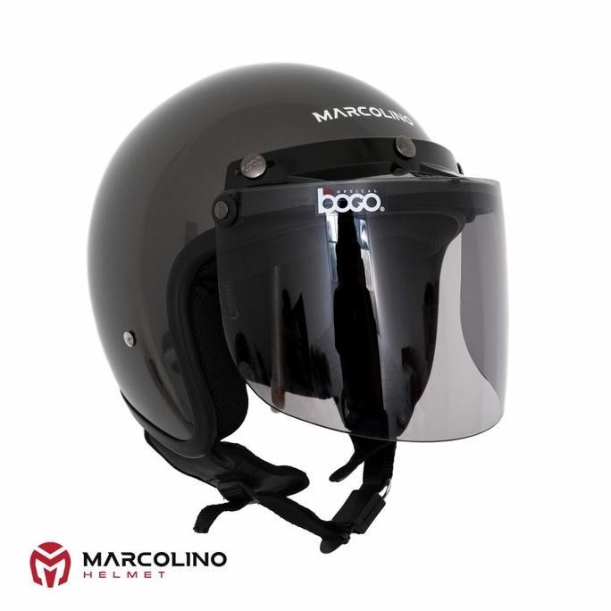 Jual Helm Bogo Retro Marcolino Edition Sni Grey Glossy Original Bogo ...