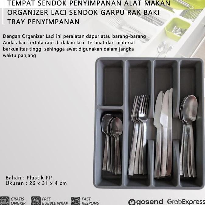 Jual Tempat Sendok Organizer Sekat Laci Sendok Garpu Pisau Cutlery Tray ...