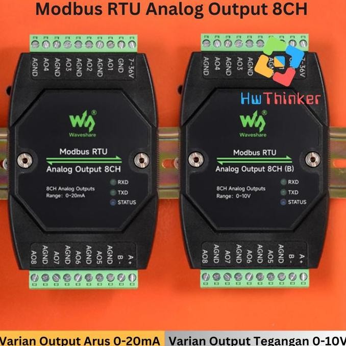 Jual Waveshare Modbus Rtu Rs485 Analog Output 8Ch (B) 8Ao Isolated ...