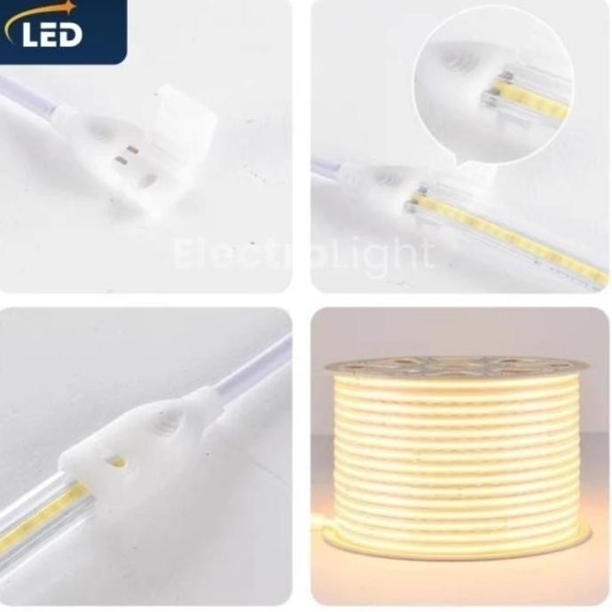 Jual LAMPU LED STRIP COB 220V 10M FLEXIBLE OUTDOOR PUTIH 6500K NATURAL ...
