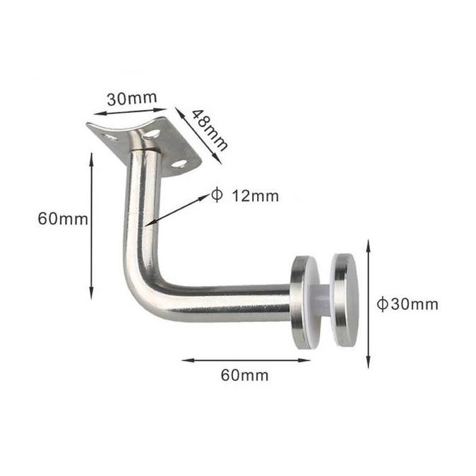 Jual Jun Lang 60Mm Bracket Handrail Stainless,Braket Dinding,Glass ...