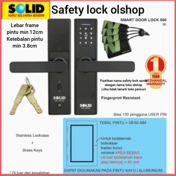 Jual Smart Door Lock Sdl 800 Solid | Shopee Indonesia