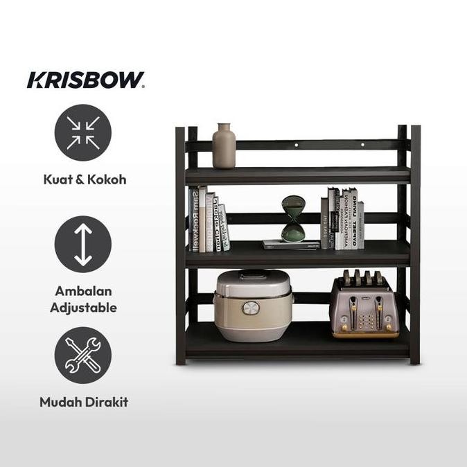 Jual AZKO Krisbow Rak Besi 3 Tingkat Dengan Roda - Hitam | Shopee Indonesia