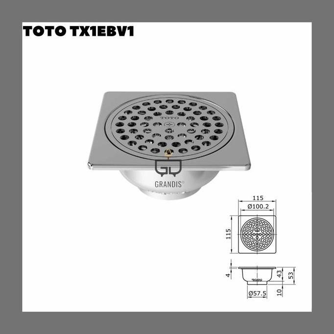 Jual Floor Drain Toto TX1EBV1 / Floor Drain 4 Inch / Saringan Got Toto 4" | Shopee Indonesia