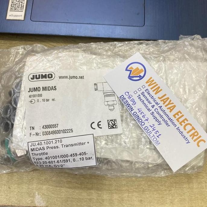 Jual new !!! Jumo Midas 401001/000 Pressure Transmitter 0-10Bar 4-20mA ...