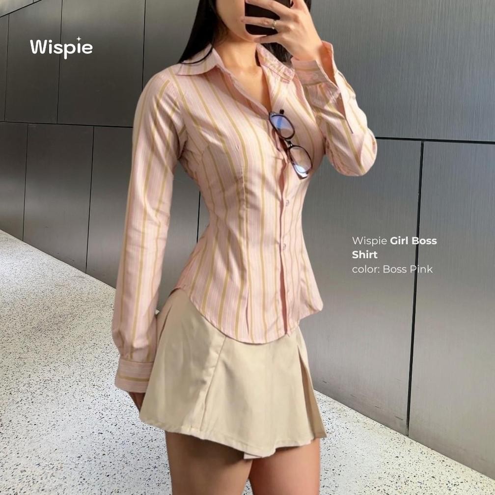Jual u-45 Of14 Wispie Girl Boss Fitted Shirt | Kemeja Kerja Wanita Fit ...