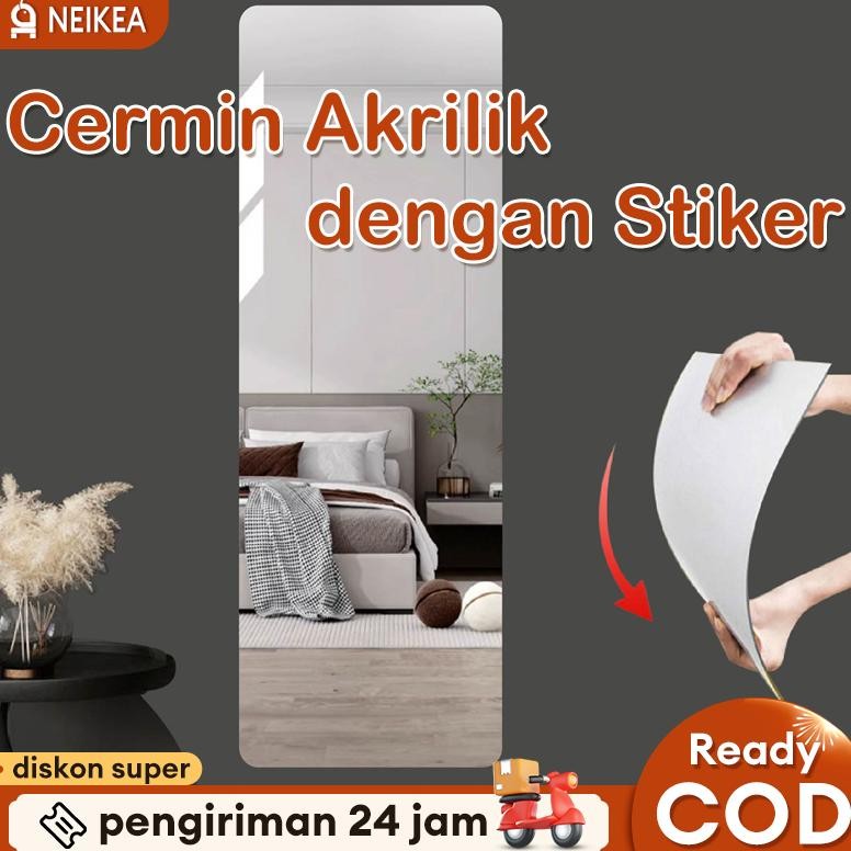 Jual Stiker Cermin Kaca Dinding Akrilik 40 X 150 CM Kaca Tempel Anti ...