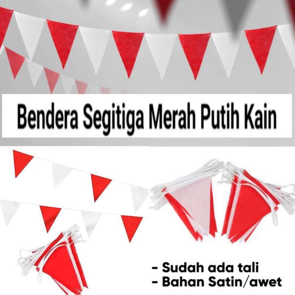 Jual Jy-56 Bendera Segitiga Renteng Merah Putih / Bahan Kain Bendera Umbul Umbul Merah Putih ...