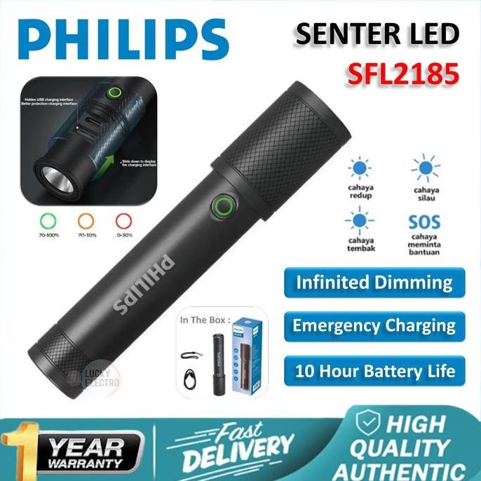 Jual Philips Senter Led Senter Police Super Terang Tahan Air SFL 2185 ...