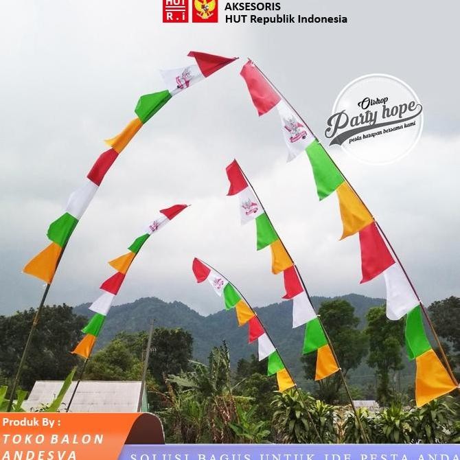 Jual Bendera Umbul Umbul Merah Putih zig zag / bendera HUT garuda agustus LM | Shopee Indonesia