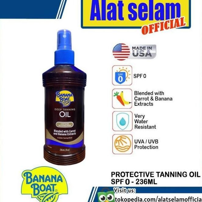 Jual BANANA BOAT TANNING OIL BODY WATER DEEP LOTION SPF 0 NO SUNBLOCK ...