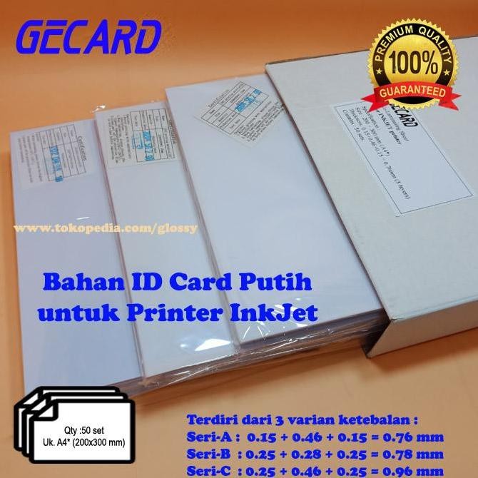 Jual Asli PVC Putih Kosong ID Card 50 Set | Bahan Cetak Kartu Nama / ID ...