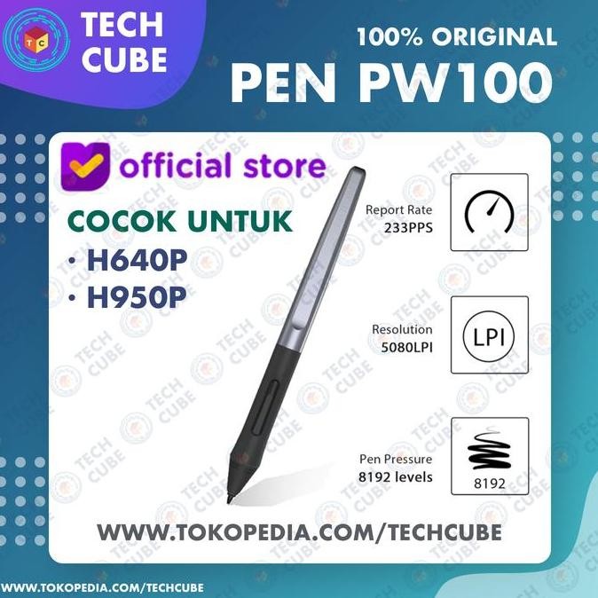 Jual HUION STYLUS PEN PW100 DRAWING TABLET H640P H950P H1060P HS64 ...