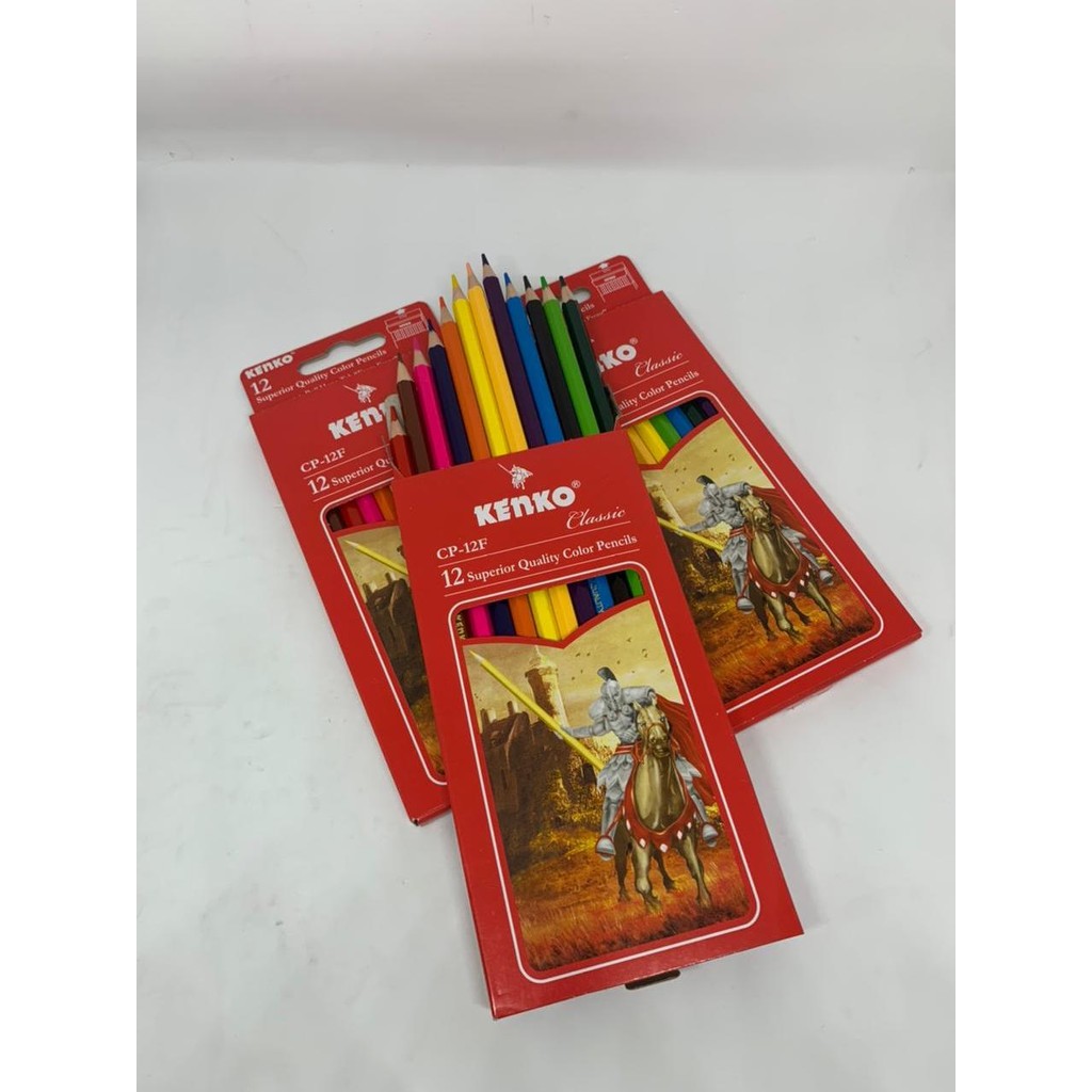 Jual Pensil 12 Warna Panjang Kenko / Color Pencil CP-12F Full Paper Box ...
