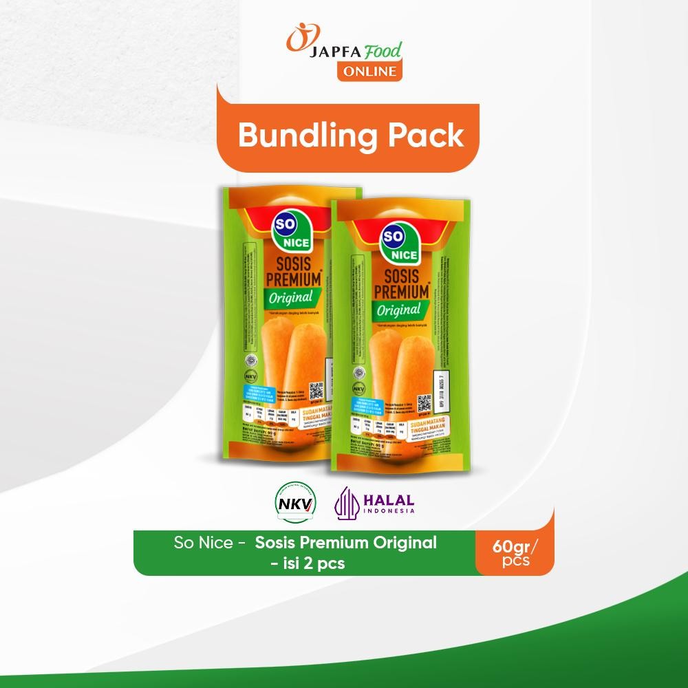 Jual So Nice Sosis Premium Original 60gr - Isi 2 pcs | Shopee Indonesia