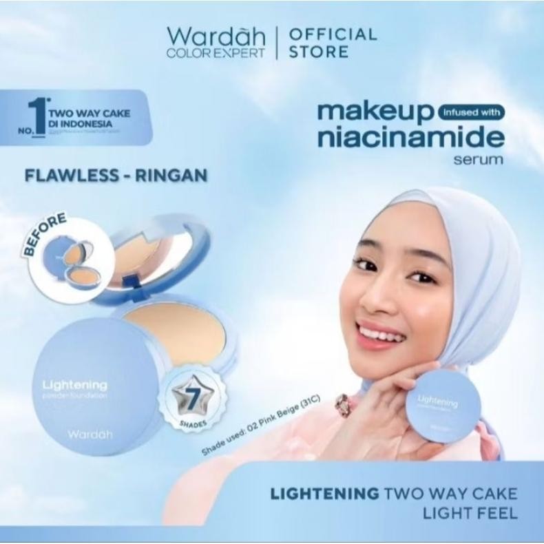 Jual (Terbaru) Wardah Lightening Powde Foundation Extra Cover 10g | Two ...