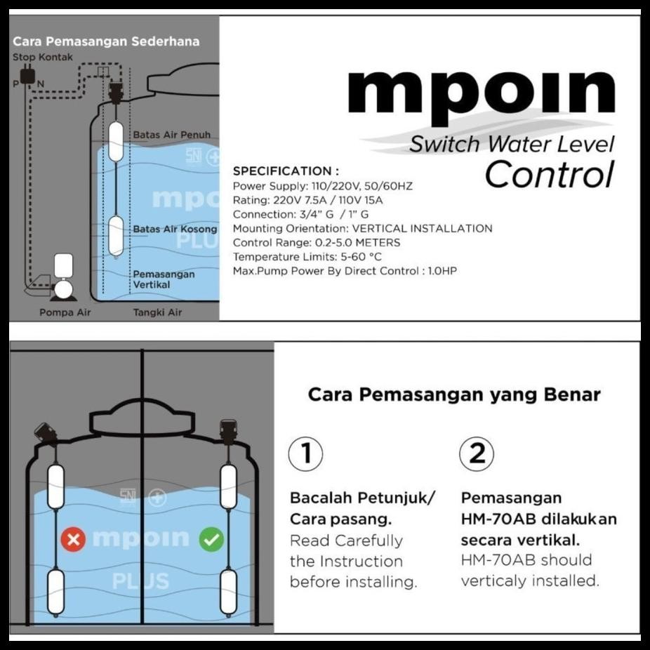 Jual PELAMPUNG AIR OTOMATIS RADAR MPOIN SWITCH WATER LEVEL CONTROL ...