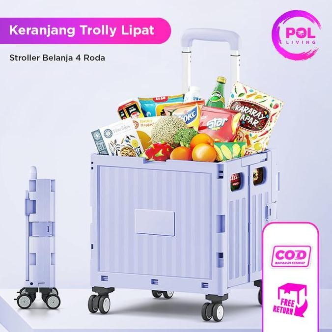 Jual [Pol] Cod Troli Belanja Roda Lipat Portable | Shopping Trolley ...