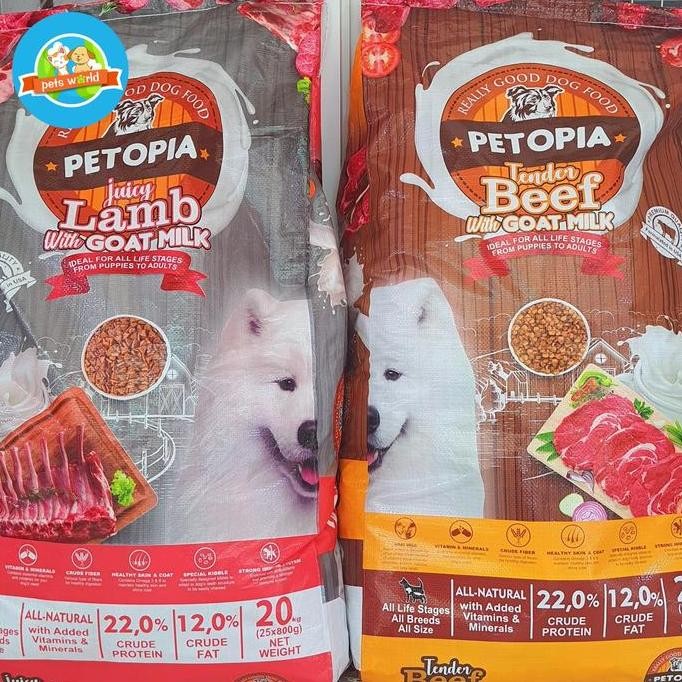 Jual Dogfood murah-Petopia dog food 20kg-juicy Lamb-all life stages ...