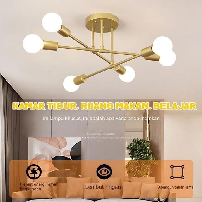 Jual Lampu Gantung 6 / 8 Led Bahan Besi Industri Lampu Gantung ...