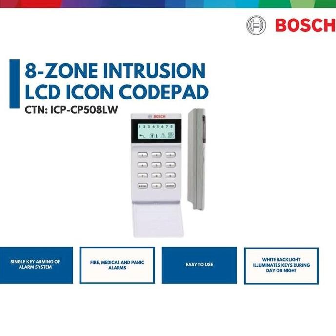 Jual Bosch Icp-Cp508 Lw-8 Zone Intrusion Lcd Icon Codepad | Shopee ...