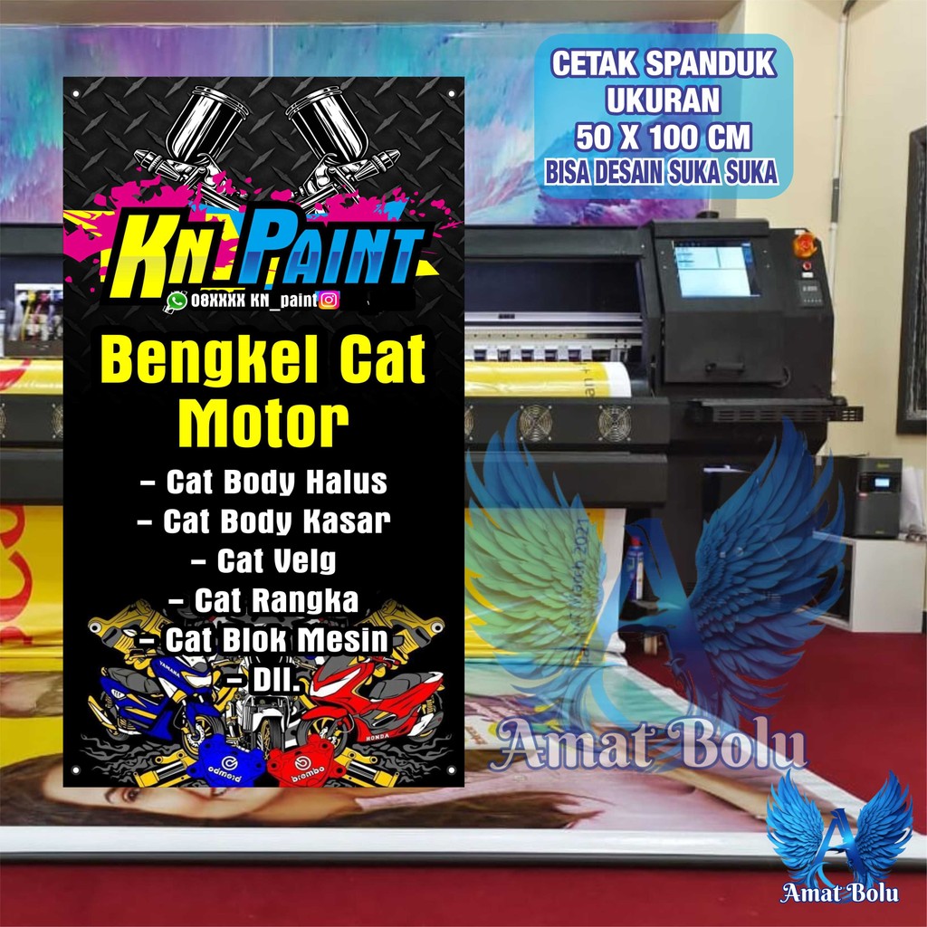 Jual Cetak Spanduk Cetak Banner BENGKEL CAT & AIR BRUSH KN PAINT Costom ...