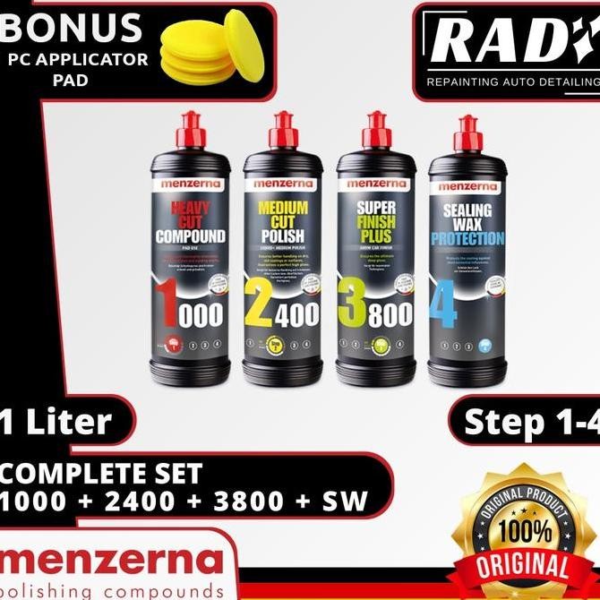 Jual NEW Bundle Menzerna 1000 2400 3800 Full Step Set 1L Polishing ...