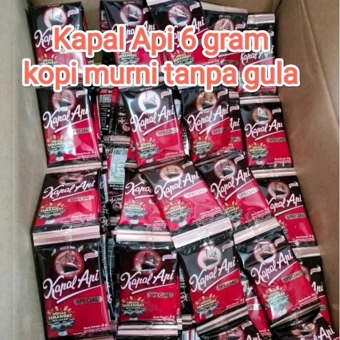 Jual 50 PCS / 5 RENTENG KOPI KAPAL API SPECIAL MINI 6 GRAM (KOPI MURNI TANPA GULA) | Shopee ...