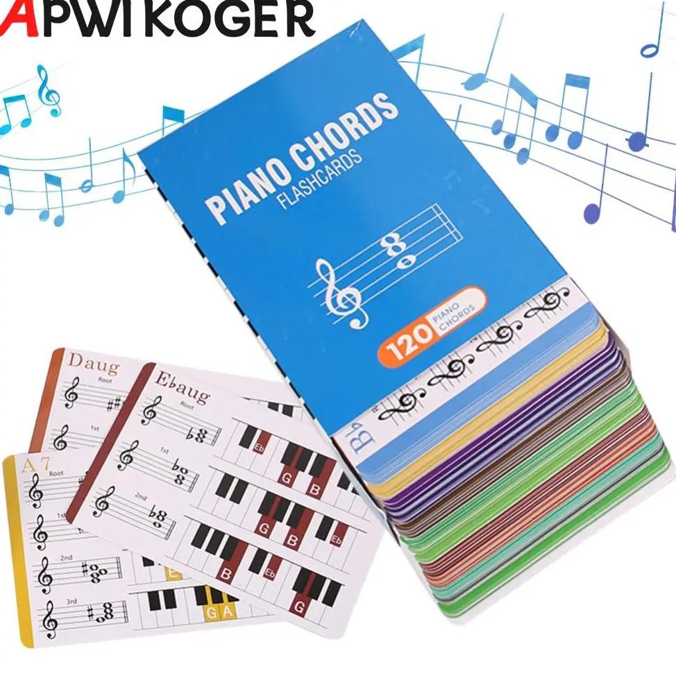 Jual Piano Chord Flashcards With Piano Chords Chart Fun Educational ...