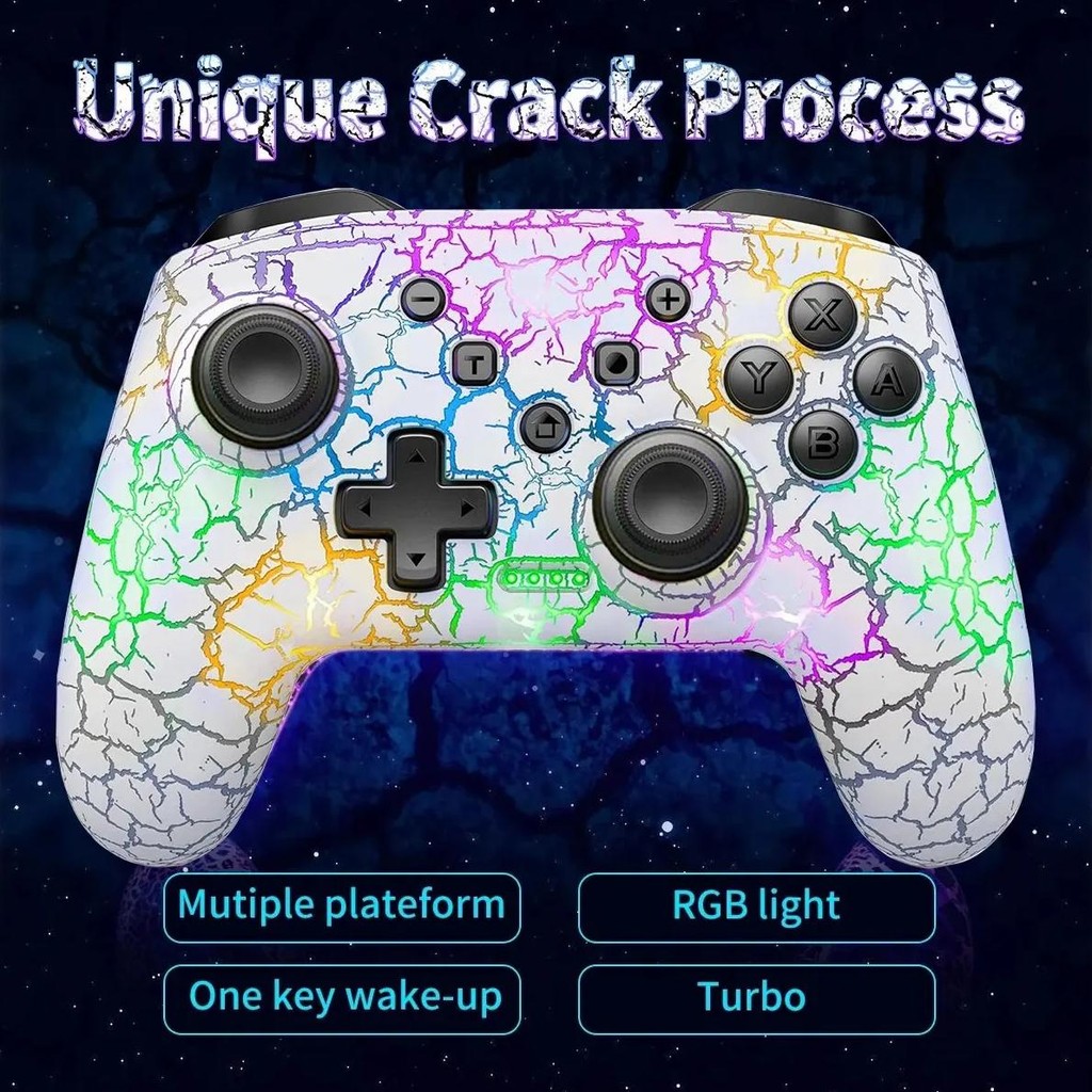 Jual Six Axis Gyroscope Dual Vibration Rgb Wireless Gamepad Led Crack ...