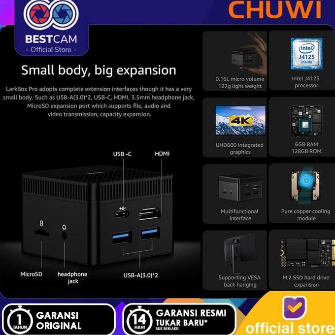 Jual Mini Pc Chuwi Larkbox Pro 4K Gemini Lake J4125 6Gb/128Gb Windows ...