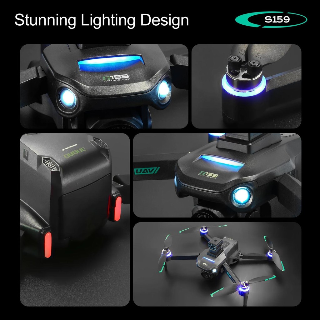 Jual 2024 S159 GPS PRO Drone 5G 8K HD Aerial Photography Dual-Camera Dron with Screen ...