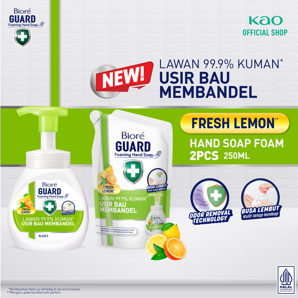 Jual Biore Guard Foaming Hand Soap Fresh Botol 250 mL + Biore Guard ...