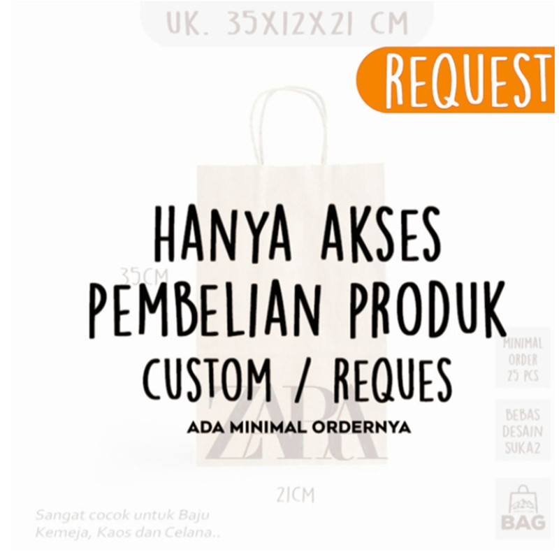 Jual (REQUES UKURAN/LOGO) Paper Bag Kado CUSTOM SIZE / LOGO / Papper ...