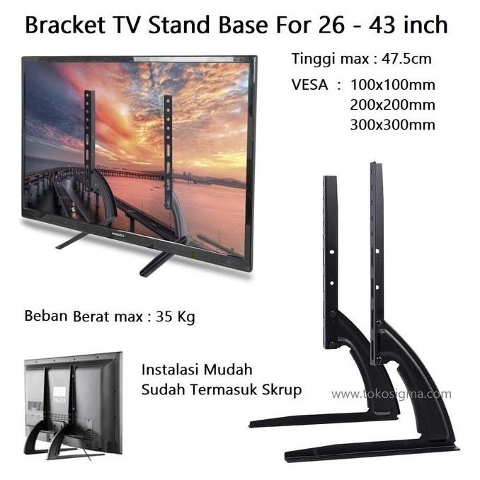 Jual BRACKET TV BERDIRI DI MEJA STAND DESK EV64 LED TV 27 32 37 42 43 ...