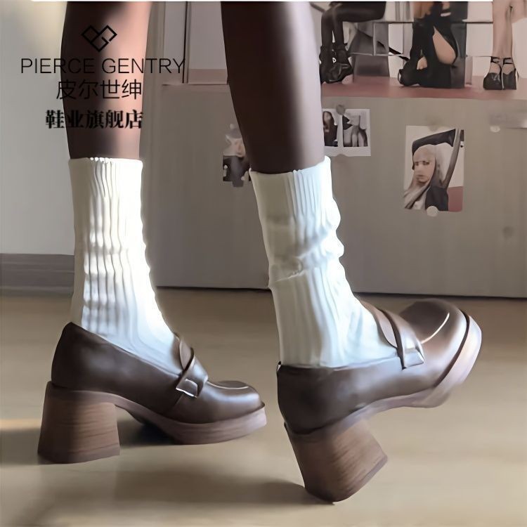 Jual Sepatu Kulit Sol Tebal Gaya Kampus Inggris Serbaguna Sepatu ...