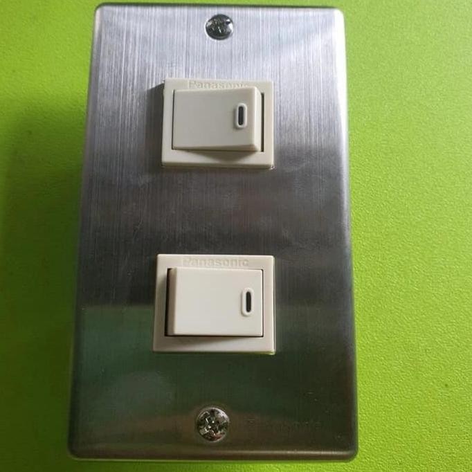 Jual saklar seri stainless sakelar double ganda cover face plate besi ...