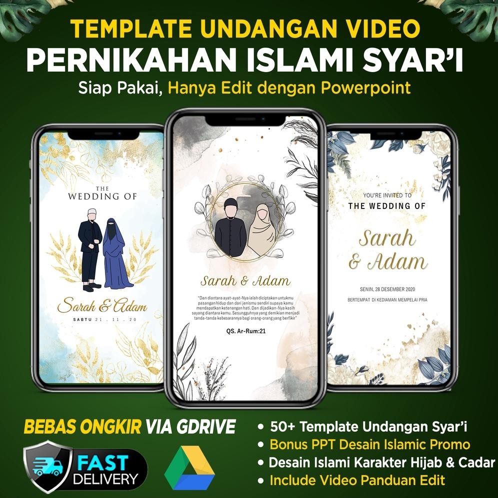 Jual Template Undangan Digital Nikah Video Islami Pernikahan Syari ...