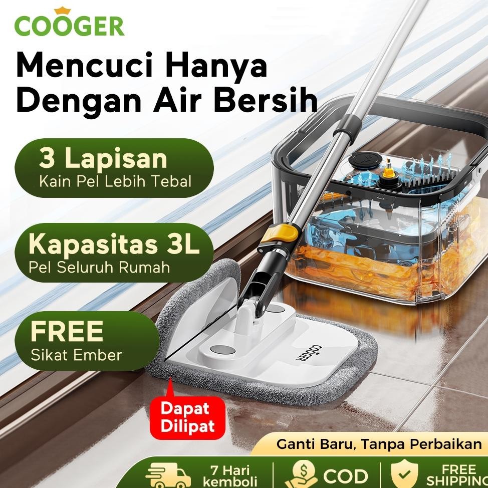 Jual COOGER Pel Lantai Kain Pel Praktis - Spin Mop 360 Dengan Ember ...