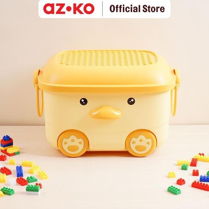 Jual BEBAS ONGKIR - AZKO Stora Kotak Penyimpanan Anak Dengan Roda Duck ...