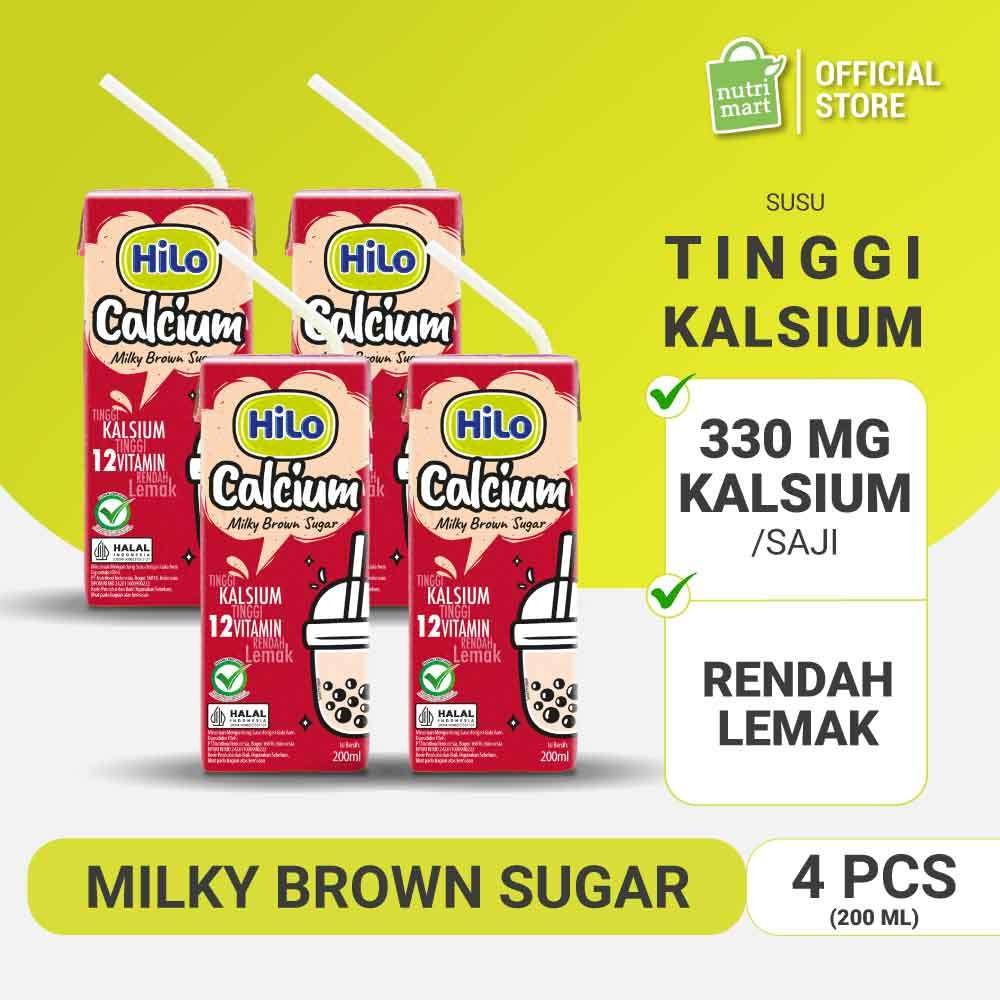 Jual 4 Pack - HiLo UHT Milky Brown Sugar Ready To Drink 200ml RTD ...