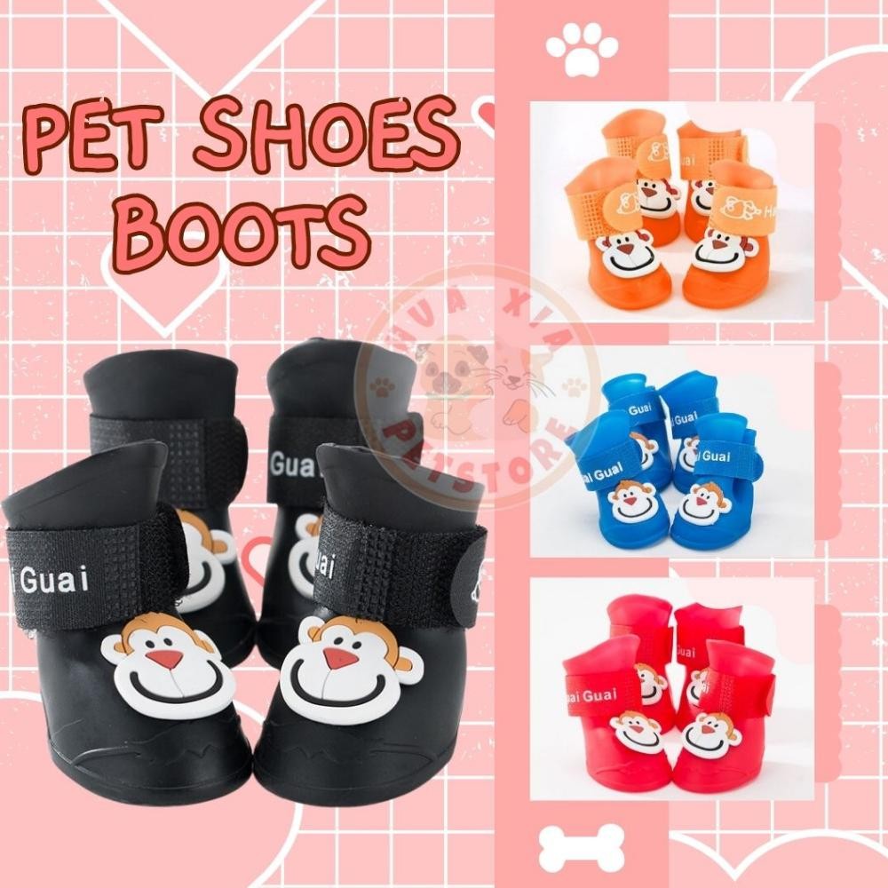 Jual (Terbaru) Pet Rain Shoes/Sepatu Karet Anjing Kucing Anti Slip Anti ...